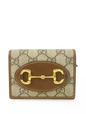 Gucci Horsebit 1955 Gg Canvas Wallet - Neutrals