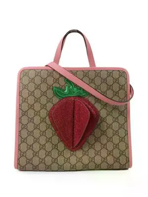Gucci Strawberry-motif Gg Canvas Tote Bag - Neutrals