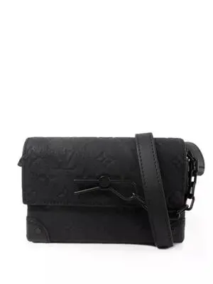 LOUIS VUITTON Steamer Monogram Taurillon Shoulder Bag - Black