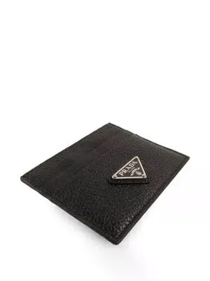 Prada Enamelled Triangle Logo Card Holder
