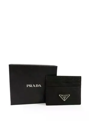 Prada Enamelled Triangle Logo Card Holder