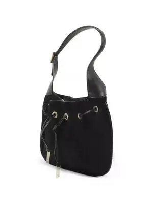 Gucci Suede Eyelet Drawstring Handbag