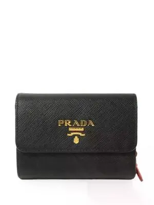 Prada Saffiano Leather Fold Wallet - Black