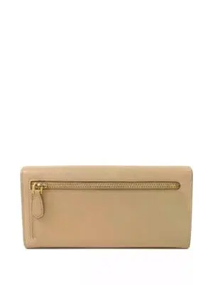 Prada Logo-plaque Leather Wallet - Neutrals