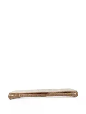 Gucci Gg Patent Calf Leather Clutch Bag - Neutrals