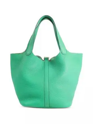 Hermès Taurillon Clemence Mm Picotin Tote Bag - Green
