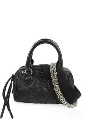 Gucci Mini Matelassé Gg Tote Bag - Black