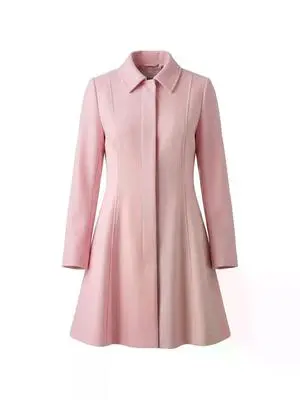 Valentino Garavani Concealed-fastening Flared-skirt Coat - Pink