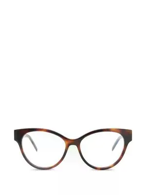 Saint Laurent Oval Shaped Glasses - Brown