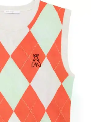 Patrizia Pepe Argyle-knit Wool Sweater Vest
