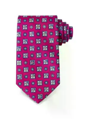 BONA FURTUNA Geometric-print Tie - Pink