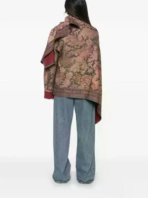 PIERRE-LOUIS MASCIA Asymmetric Hem Cape With Floral Print