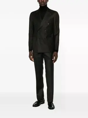 Tagliatore Stripe-pattern Double-breasted Suit - Black
