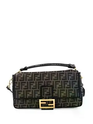 Fendi Baguette Nm Bag Zucca Canvas Large Shoulder Bag - Brown