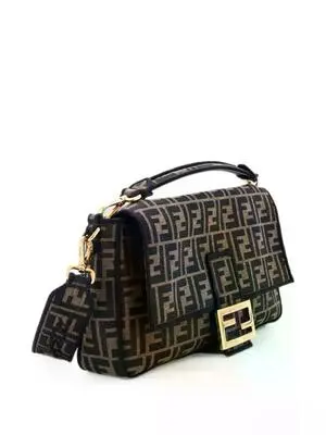 Fendi Baguette Nm Bag Zucca Canvas Shoulder Bag