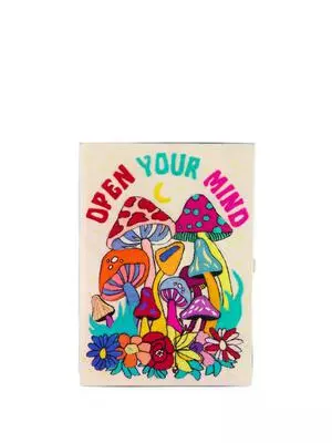 OLYMPIA LE-TAN Open Your Mind Embroidered Book Clutch Bag - Neutrals