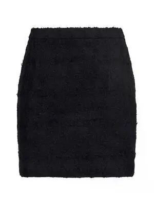 Alessandra Rich Bouclé-knit Mini Skirt - Black