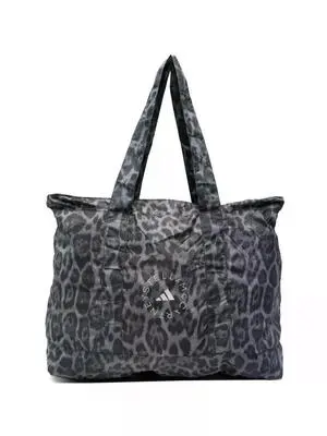 Adidas By Stella McCartney Leopard Print Logo Tote Bag - Grey