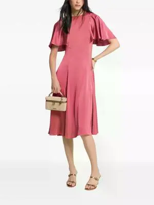 Michael Kors Cape-sleeve Midi Dress - Pink