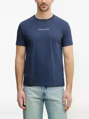 TRUSSARDI Logo-print Short-sleeve T-shirt - Blue