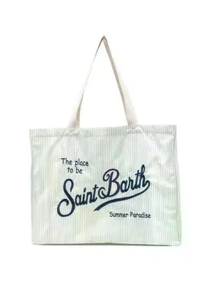 MC2 SAINT BARTH Essential Logo-embroidered Striped Tote Bag