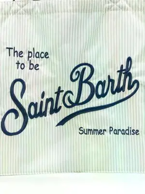 MC2 SAINT BARTH Essential Logo-embroidered Striped Tote Bag