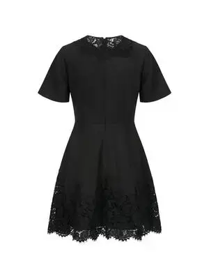 Valentino Garavani Lace-trimmed Flared Dress