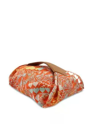 Hermès Balusoie Silk Graphic Print Calf Leather Handbag
