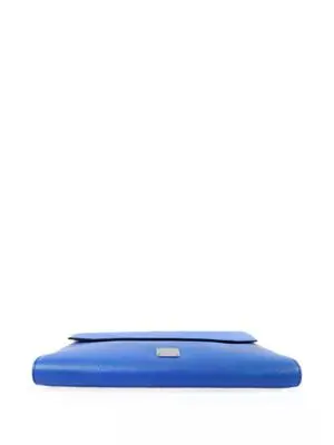 Mcm Foldover-top Logo-plaque Clutch Bag
