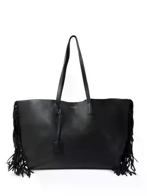 SAINT LAURENT Saint Laurent Fringe Detail Leather Tote Bag