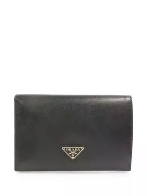 Prada Saffiano Leather Long Wallet - Black