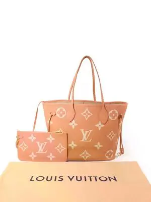 LOUIS VUITTON Neverfull Mm Monogram Empreinte Tote Bag - Orange