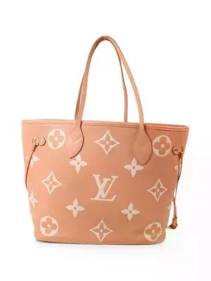LOUIS VUITTON Neverfull Mm Monogram Empreinte Tote Bag - Orange