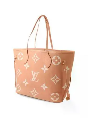 LOUIS VUITTON Mm Neverfull Monogram Empreinte Tote Bag - Orange