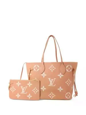 LOUIS VUITTON Neverfull Mm Monogram Empreinte Tote Bag - Orange
