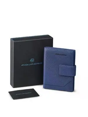 PIQUADRO Pebbled-leather Wallet - Blue