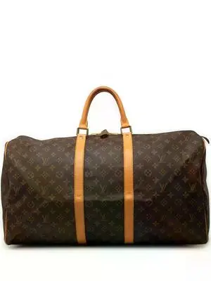 LOUIS VUITTON 2001 Monogram Keepall 55 Travel Bag - Brown