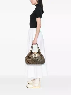 BVLGARI 2010-2026 Metallic Leather Chandra Handbag - Brown