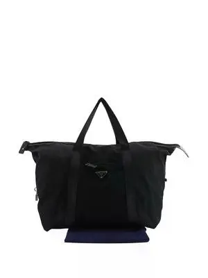 Prada Saffiano Trimmed Tessuto Travel Bag
