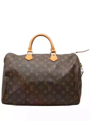 LOUIS VUITTON 1997 Monogram Speedy 35 Boston Bag - Brown