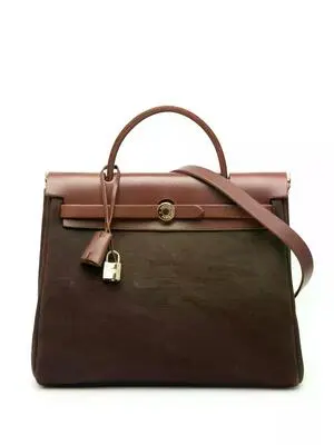 Hermès 2001 Toile Herbag Pm Satchel - Brown