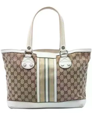 Gucci Gucci GG Canvas Web Tote Bag Neutrals