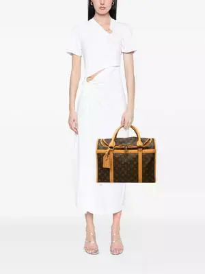 LOUIS VUITTON 2005 Monogram Sac Chien Pet Carrier 40 Travel Bag - Brown
