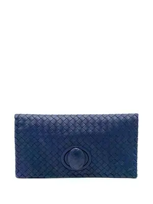 Bottega Veneta 2011 Nappa Intrecciato Turn Lock Clutch Bag - Blue