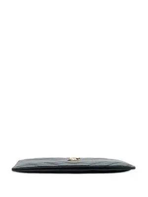 Saint Laurent 2019 Chevron Grain De Poudre Monogram Bill Pouch Clutch Bag