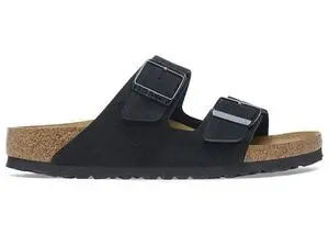 BIRKENSTOCK Arizona Suede Leather Sandals - Black