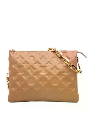 LOUIS VUITTON 2021-2026 Monogram Embossed Puffy Lambskin Coussin Pm Satchel - Brown