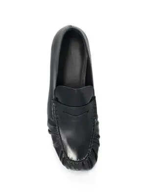 ALOHAS Aven Ruched Leather Loafers