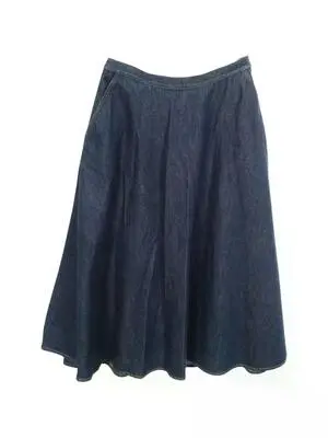 Gucci 2010s Flared Midi Denim Skirt - Blue