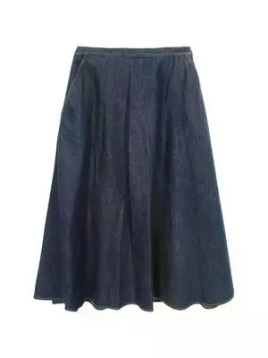 Gucci Flared Midi Denim Skirt - Blue